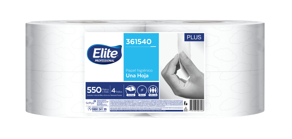 Papel higienico jumbo ELITE Plus de 550 mt x 4 rollos – Proveedor de ...